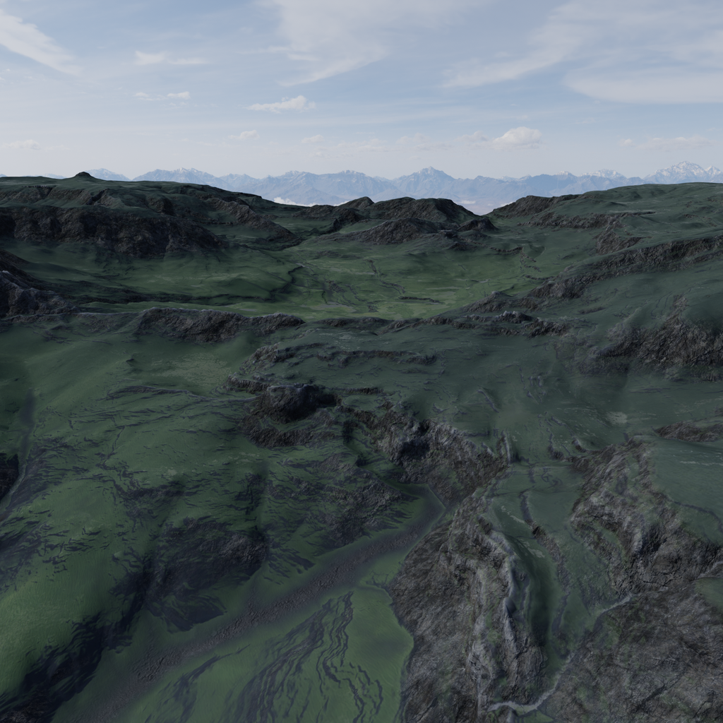 Rocky Mountain Green Terrain | Terrains models | BlenderKit