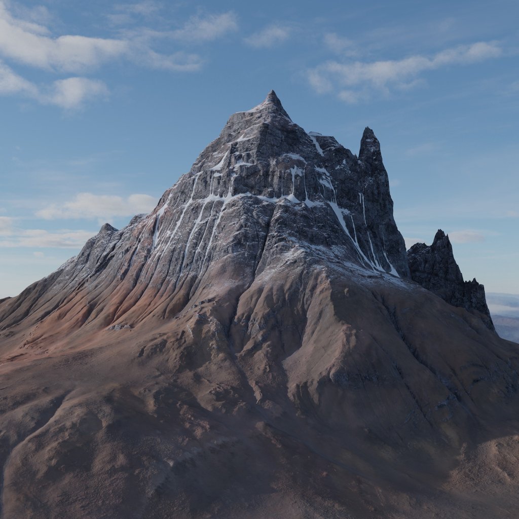 Mountain Peak Terrain | Terrains models | BlenderKit