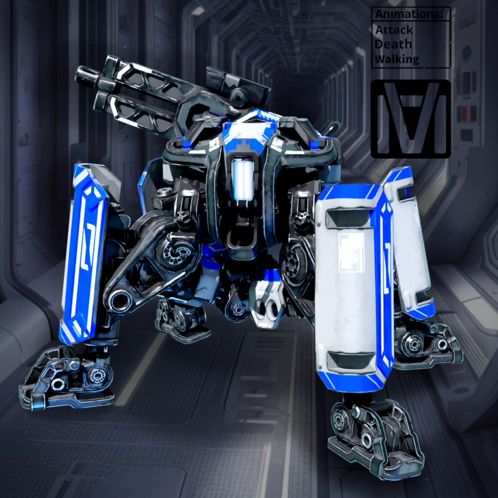 Metallic Cubic Robot Cute | 3D Robot models | BlenderKit