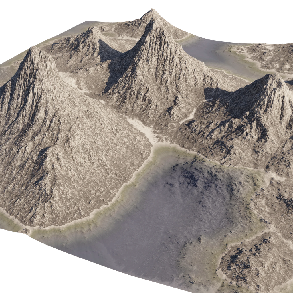 Mountains in water | FREE Terrains models | BlenderKit