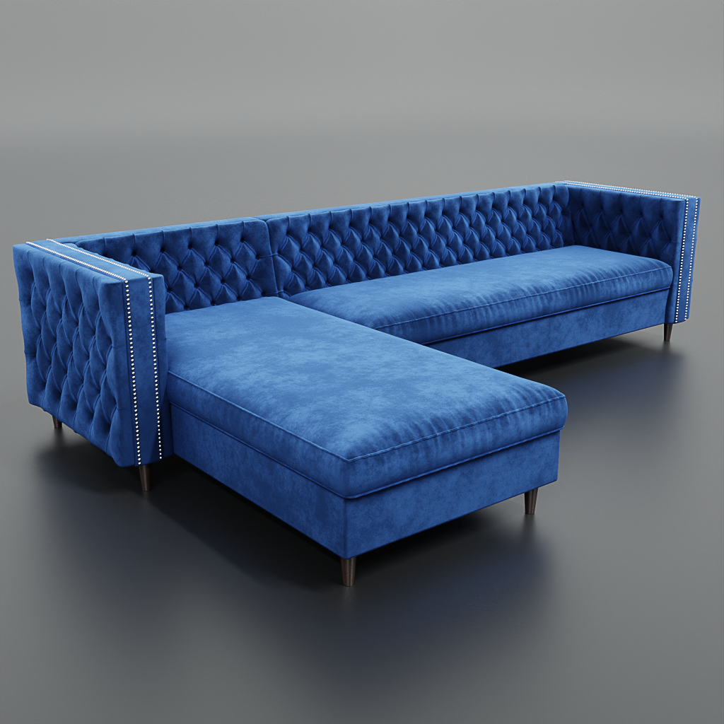 Sofa Aryan Tufted Sectional | 3D Sofa models | BlenderKit