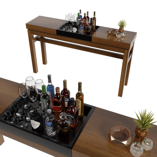 Round table with succulent | FREE 3D Table models | BlenderKit