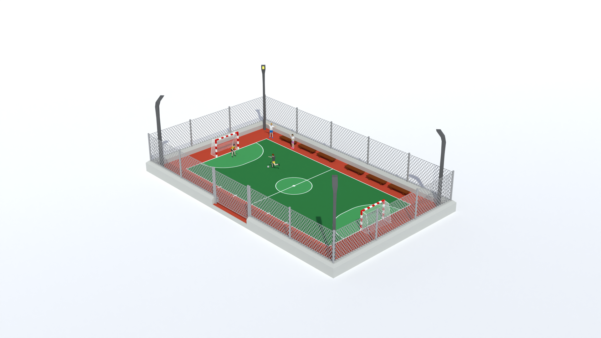 Low Poly Street Football Court | Sport models | BlenderKit