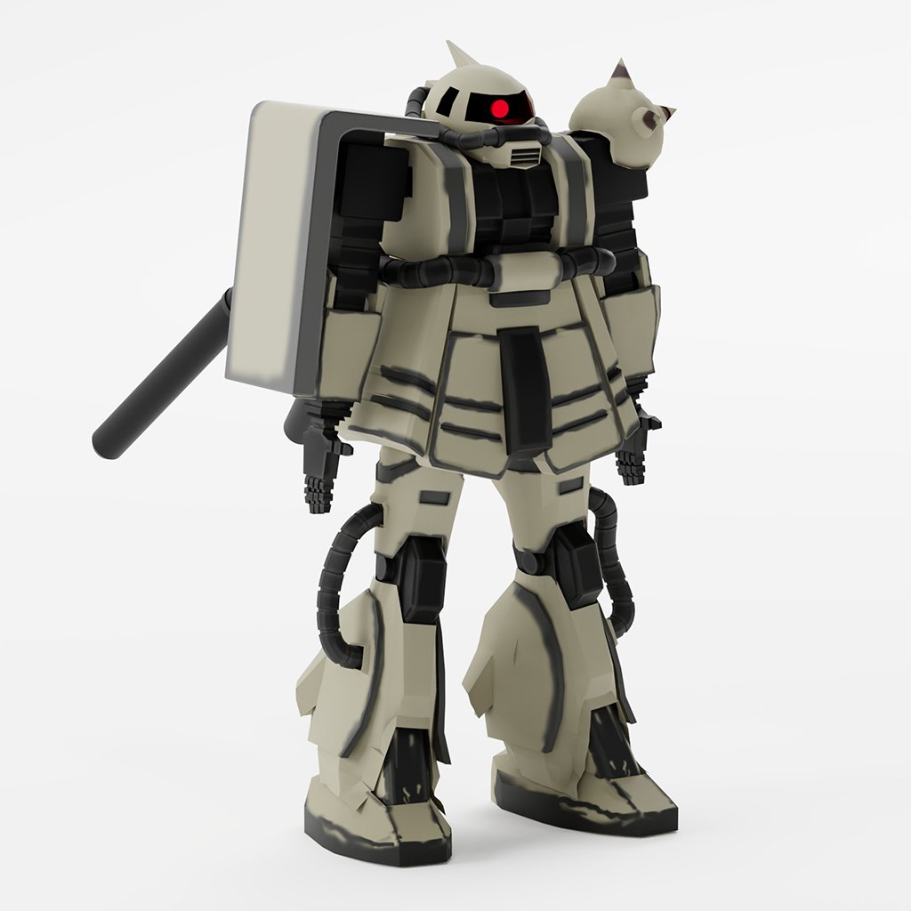 Zaku | FREE Robots Characters models | BlenderKit