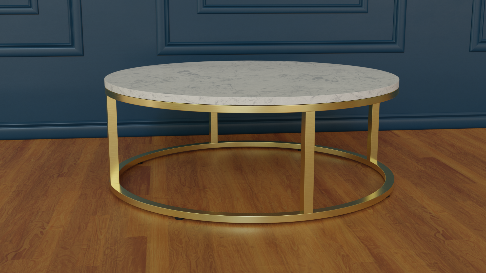 Smart round marble brass coffee table | 3D Table models | BlenderKit