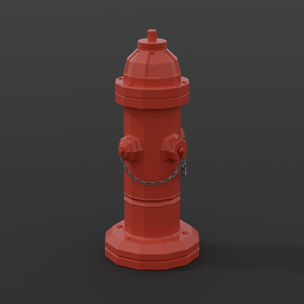 Low Poly Fire Hydrant | Urban Environment models | BlenderKit
