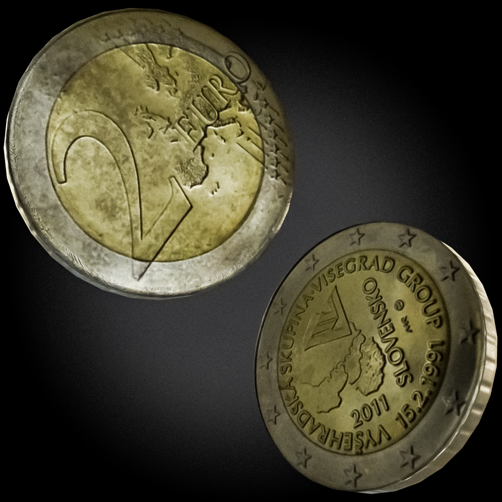 2 Euro Coin | Money models | BlenderKit