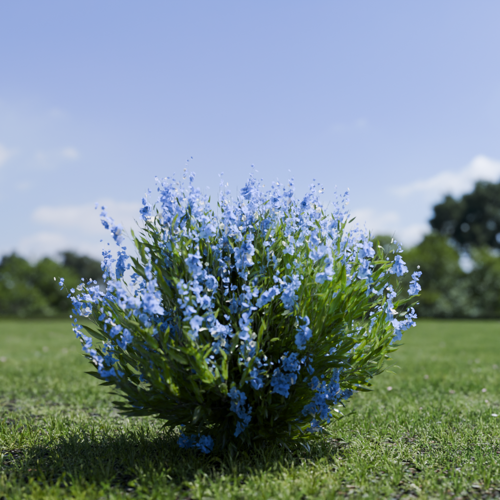 Shurb - Caryopteris Bluebeard ANIMATED | Outdoor Plants models | BlenderKit
