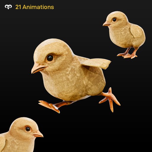 Chick Animated | Birds models | BlenderKit