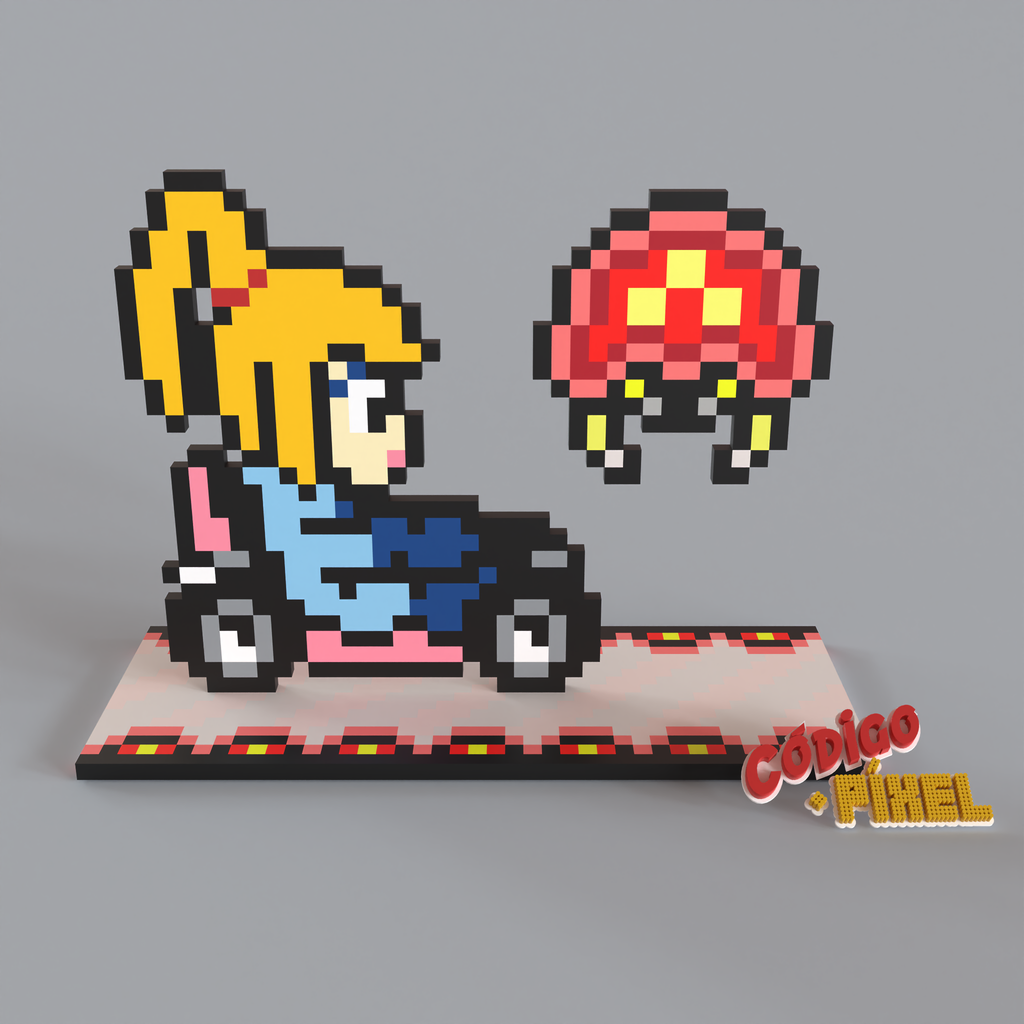 SMK059 - Super Pixel Kart Samus Zero | FREE 3D Character models | BlenderKit