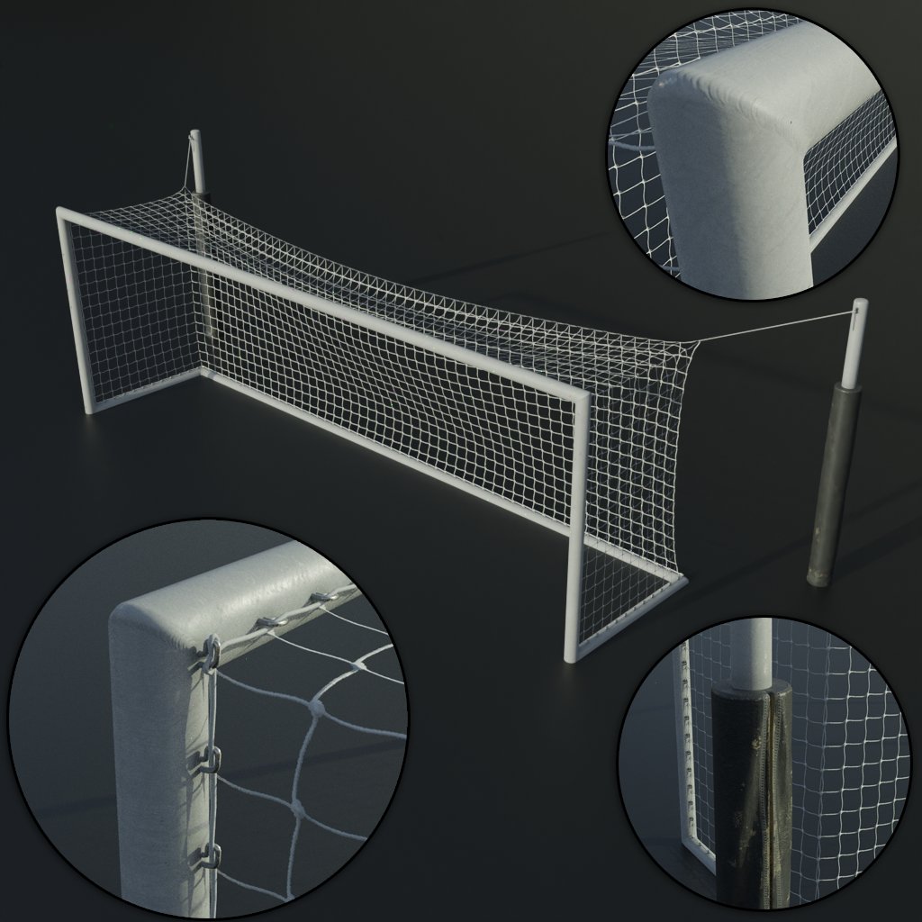 Soccer goal Gate Hi quality, 4k Texure | Sport models | Blendkit