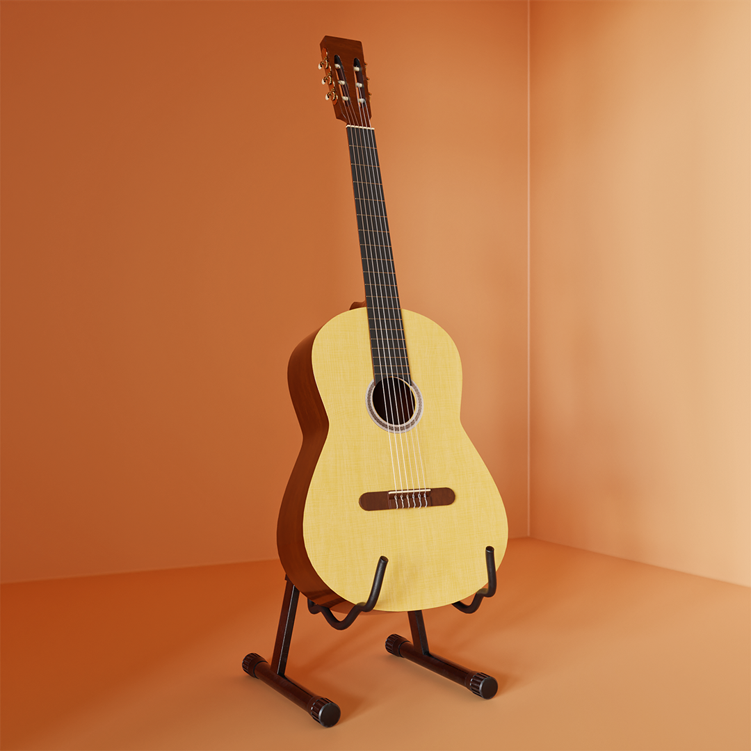 Classic guitar and stand | Musical Instruments models | BlenderKit