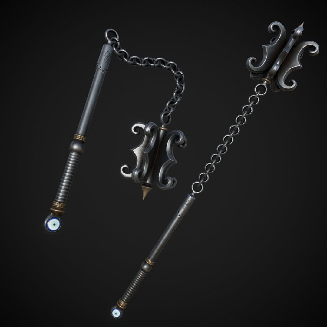 Stylized Rigged Flail 2 | Historical Weapons models | BlenderKit