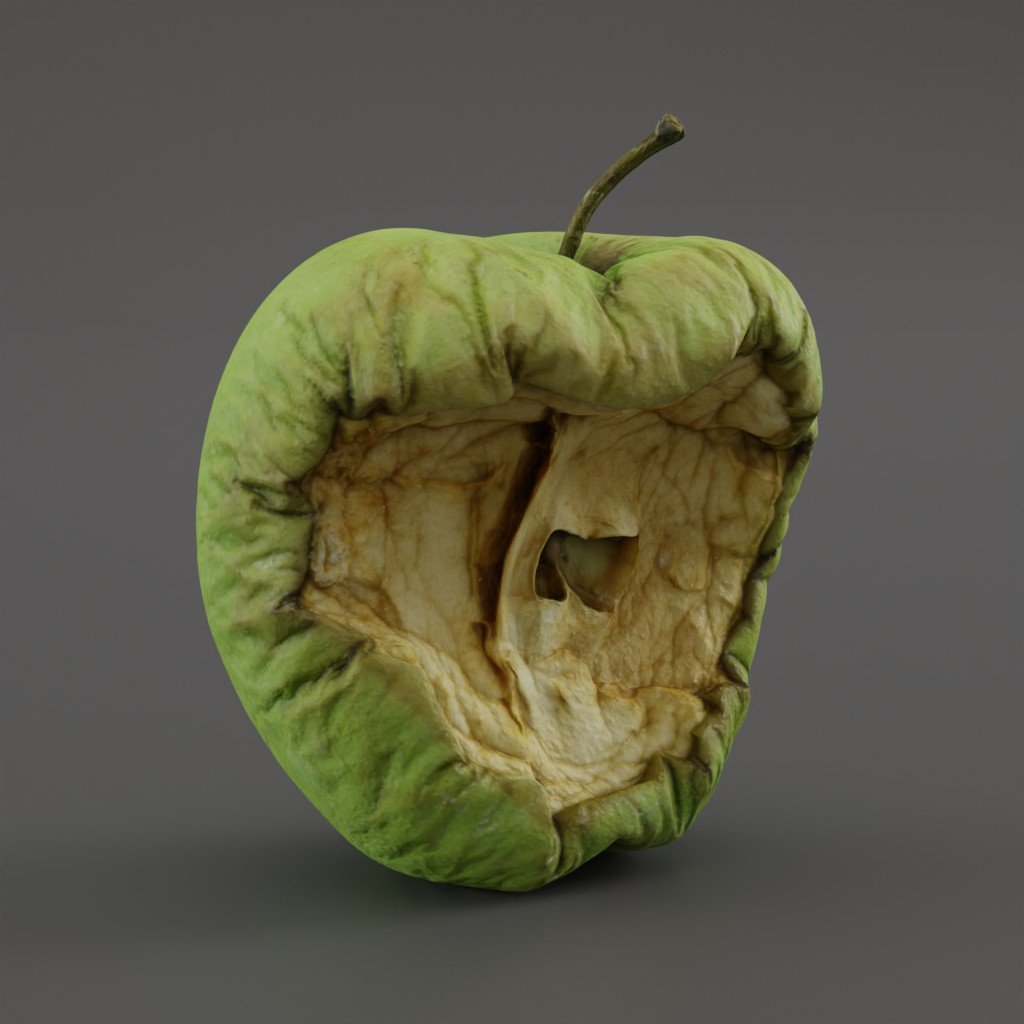 Rotten Green Apple | Fruit & Vegetables models | BlenderKit