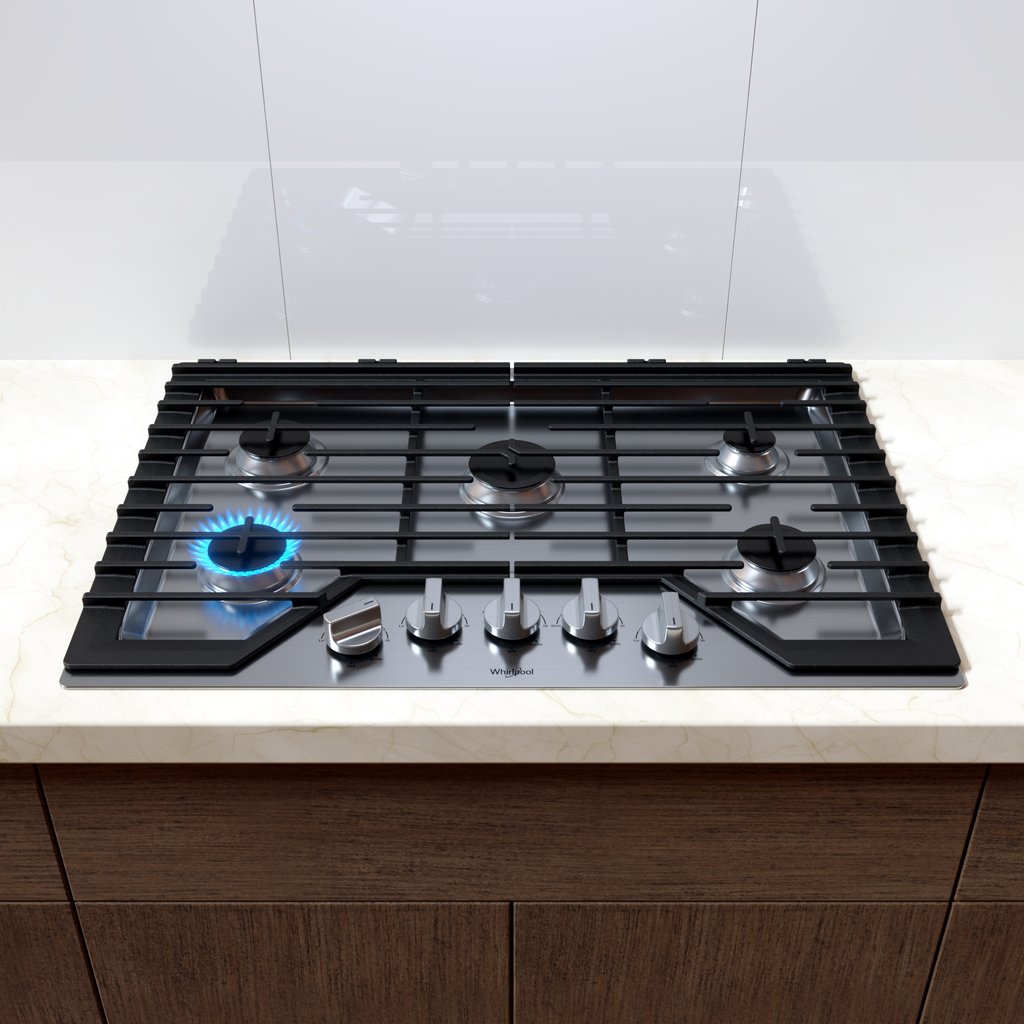 Gas Cooktop - Whirlpool | Kitchen Appliances models | BlenderKit