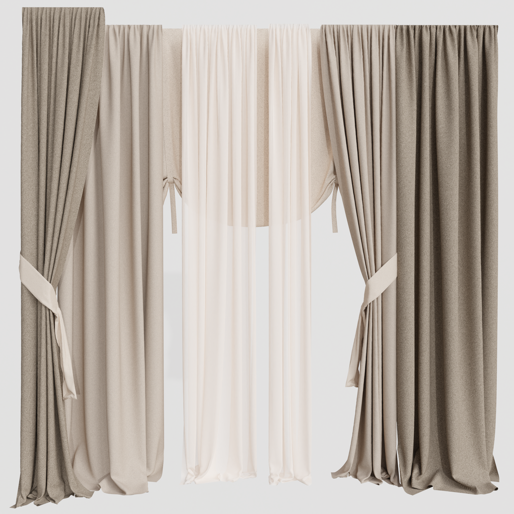 Silk and Cotton Curtain | Curtains models | BlenderKit