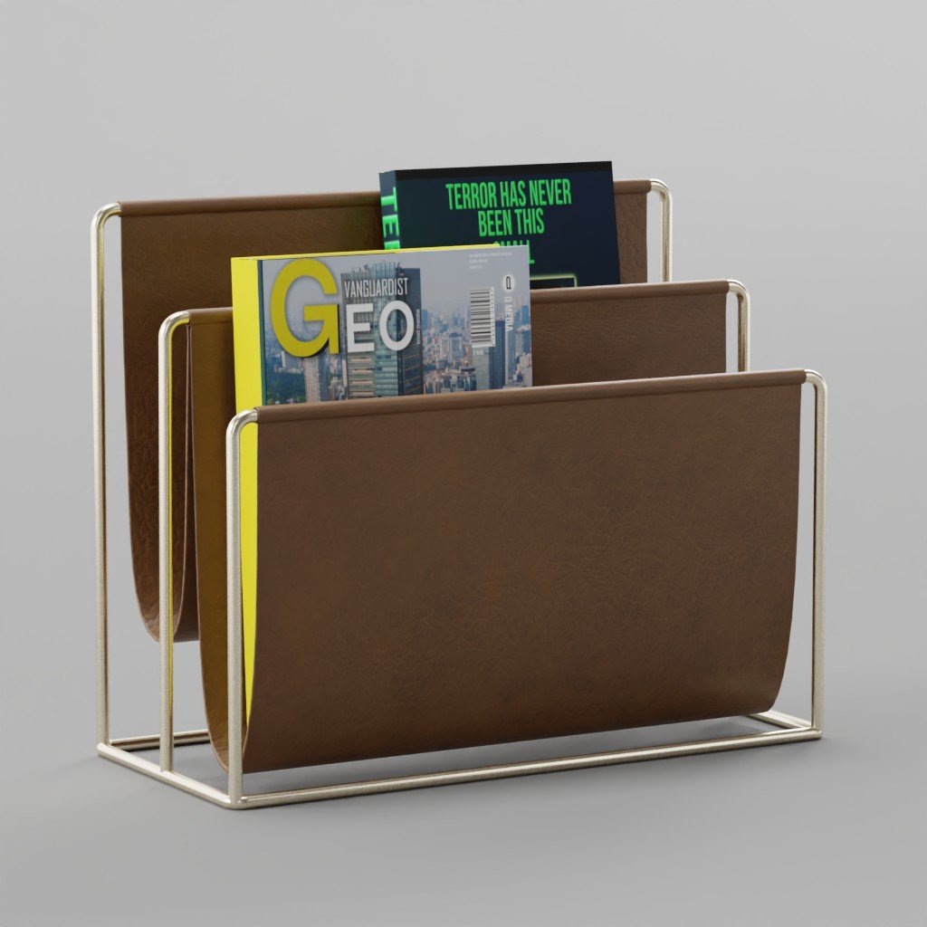 Leather Brass holder With Magazines | Sideboard & Drawers models ...