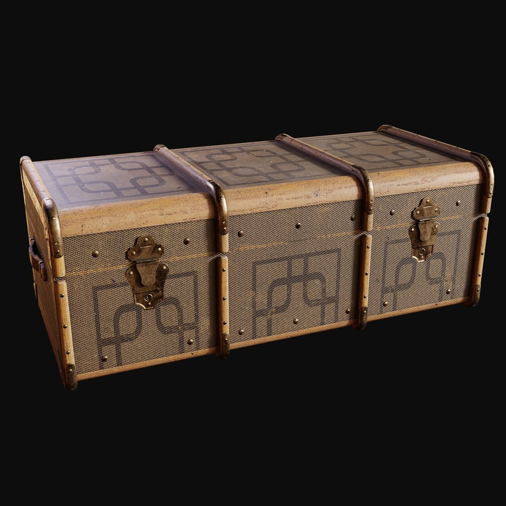 Antique Steamer Trunk Brown | Bags & Suitcases models | BlenderKit