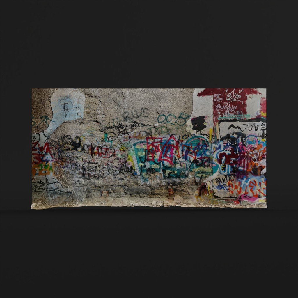 Grafitti Wall (Photoscanned) | FREE 3D Panels models | BlenderKit