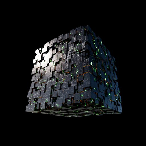 Borg-like SciFi Cube Spaceship | FREE Spacecraft models | BlenderKit