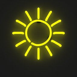 Sunray Yellow Neon Light Sign | Wall Light models | BlenderKit