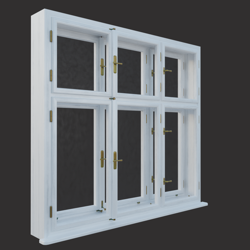 Double casement window from 1890 | Windows models | BlenderKit