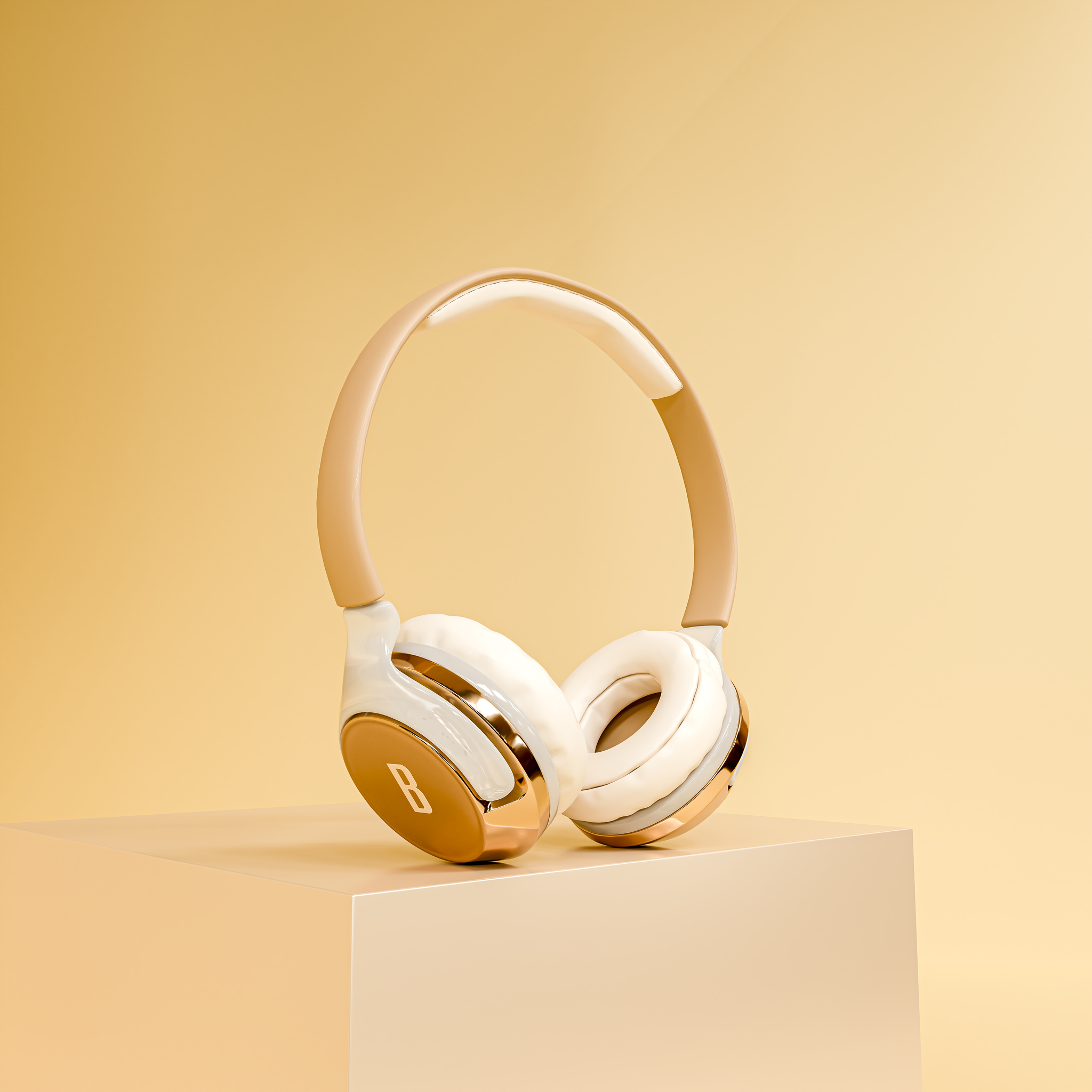 Gold Headphone Product / SWDR Design | FREE Mockup scenes | BlenderKit