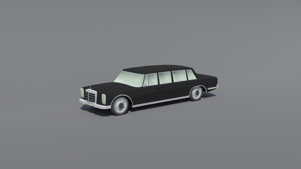 Low Poly Retro Limousine | Historical Cars models | BlenderKit