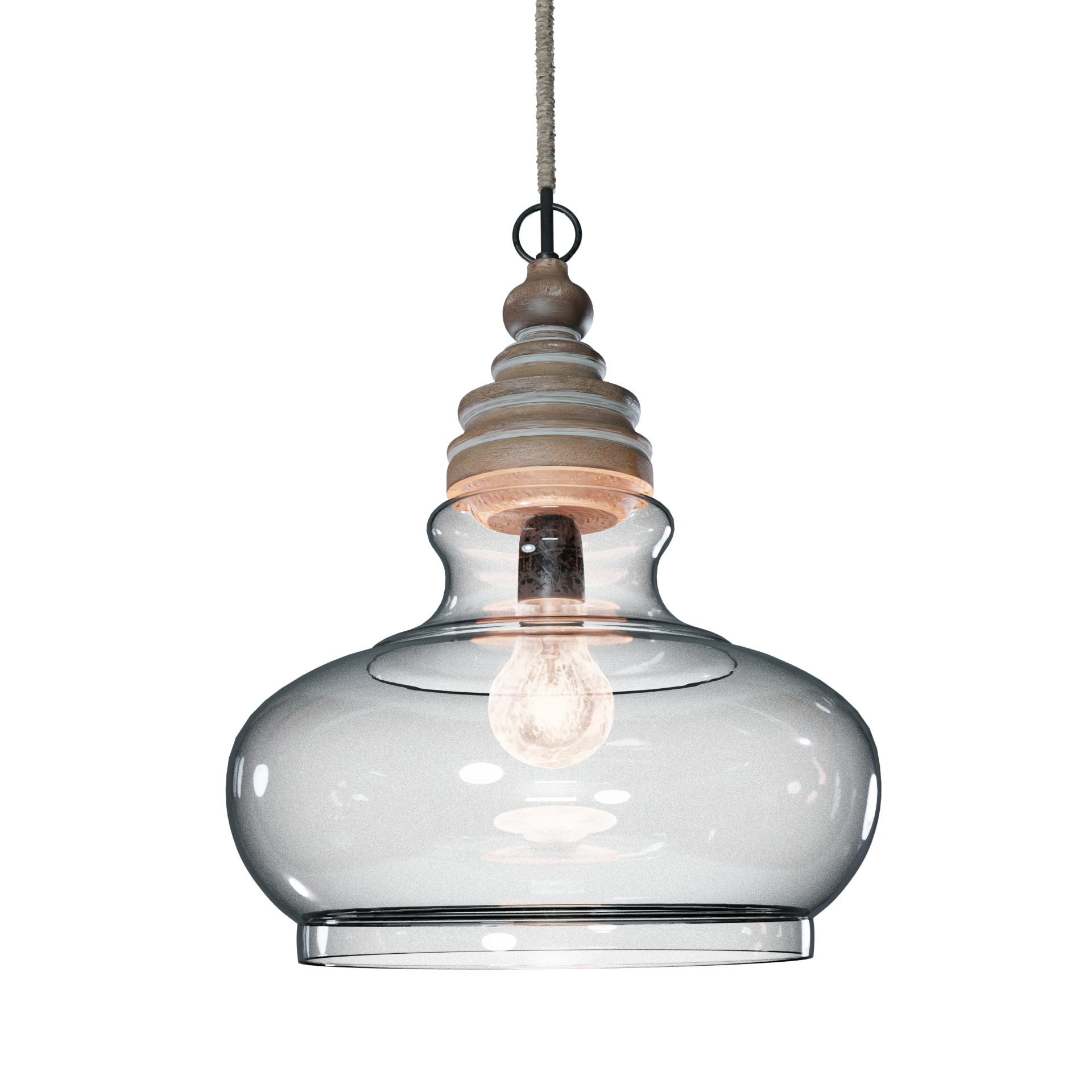 Rustic Glass and rope light | Ceiling Lights models | BlenderKit