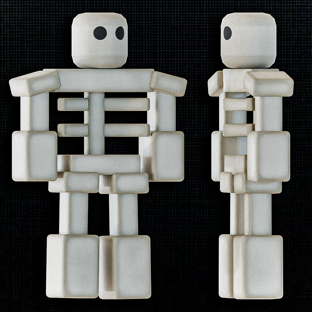 Blocky Skeleton Character | Characters models | BlenderKit