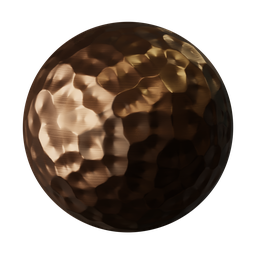 Brushed Round Hammered Copper | FREE metal materials | BlenderKit