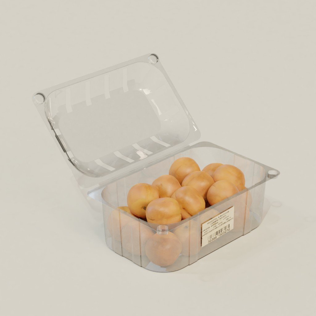 Apricot Box | 3D Fruit/Vegetable models | BlenderKit
