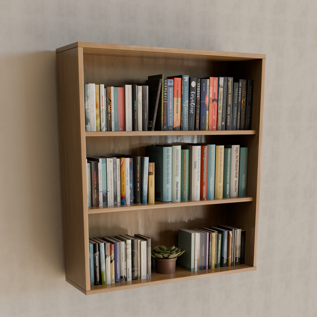 Wooden Wall Bookshelf | Bookcases models | Blendkit