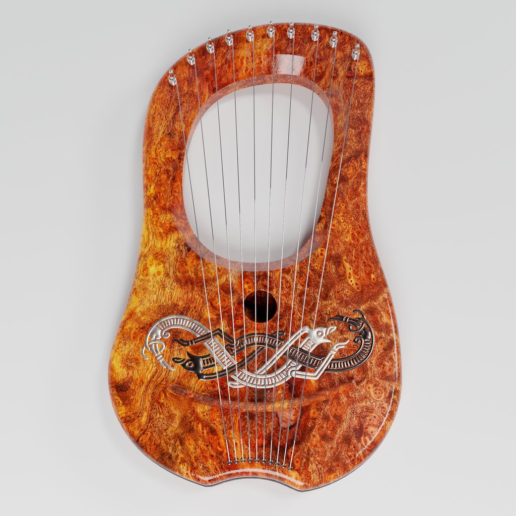 Lyra Modern(harp) | FREE Musical Instruments models | BlenderKit