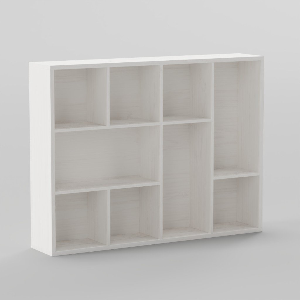AnimaBox Bookcase Nine Slots Big | Decoration Sets models | BlenderKit
