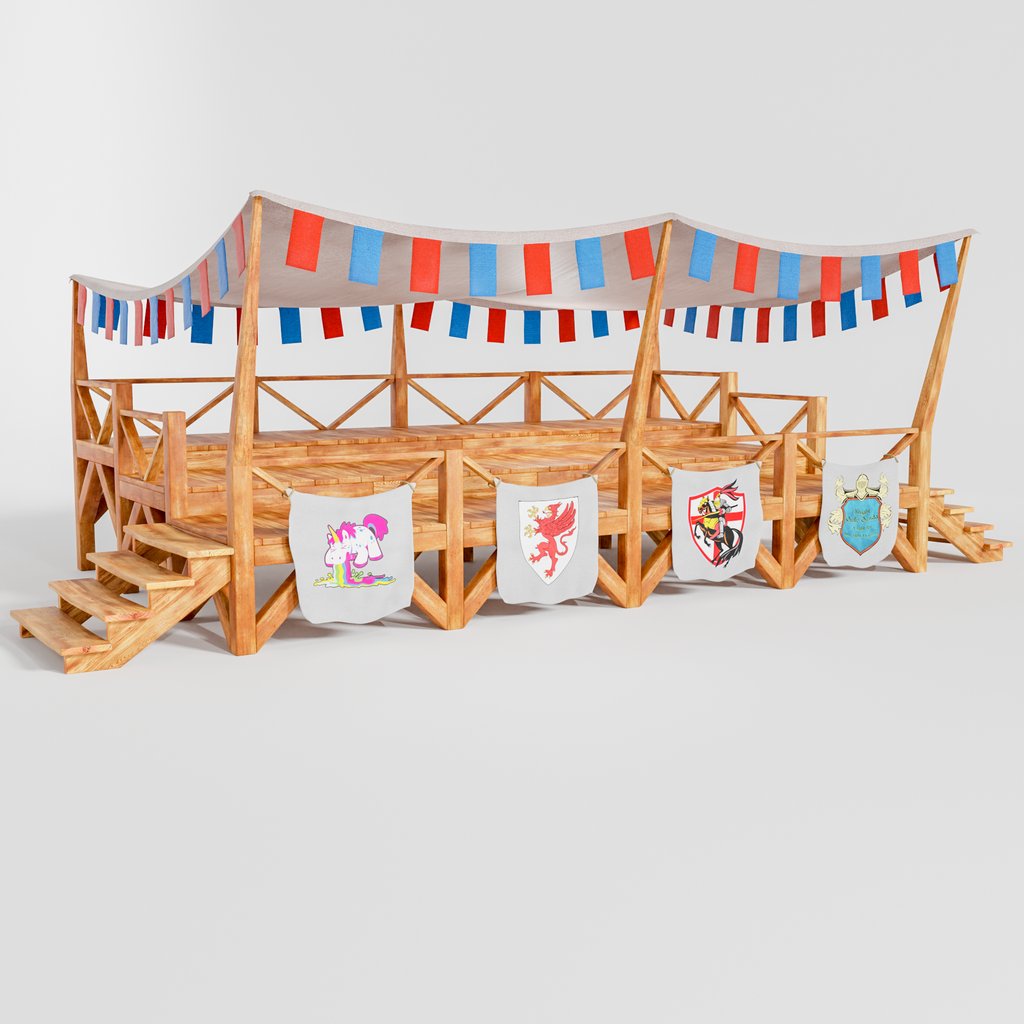 Medieval festival tribune. | FREE Playgrounds models | BlenderKit