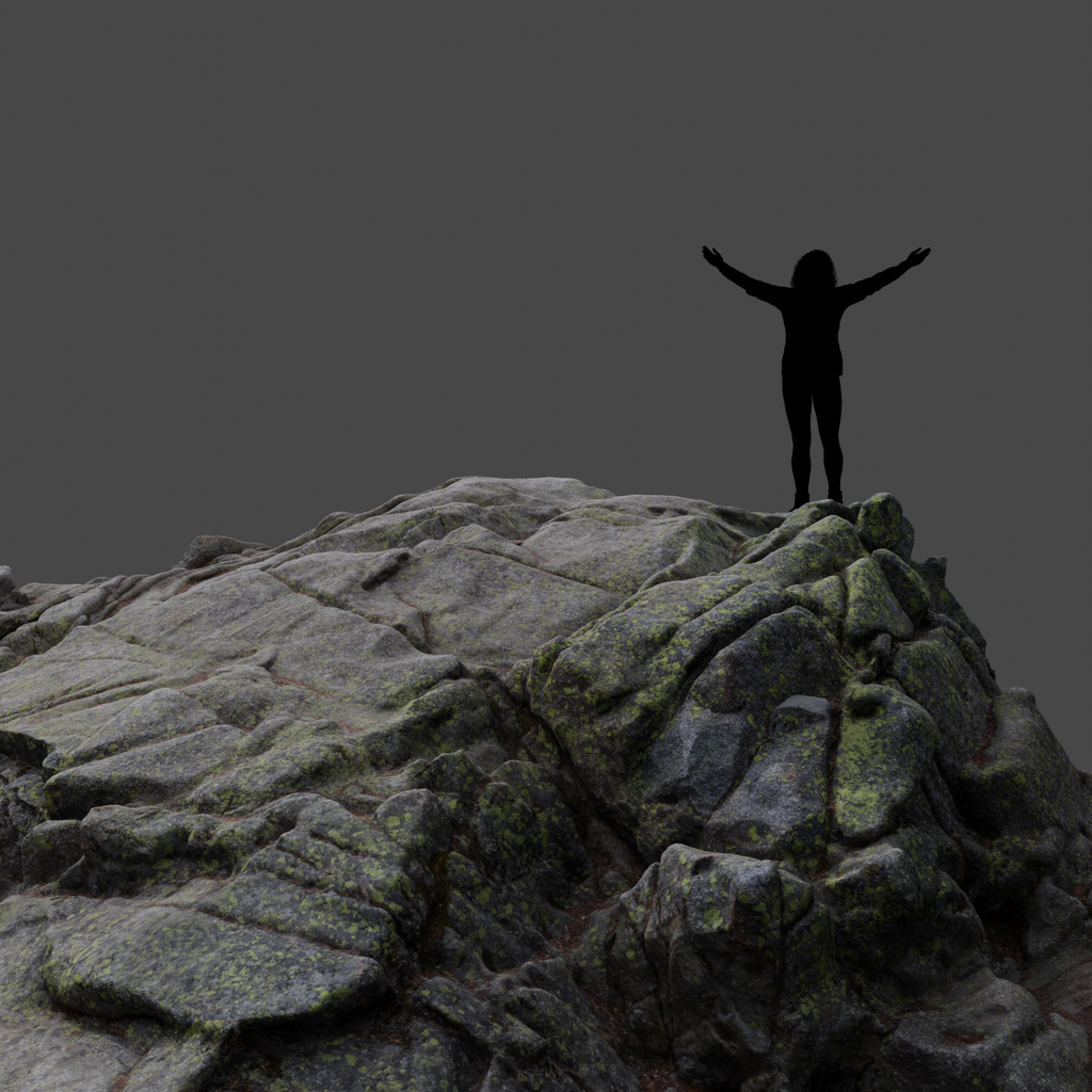 Rugged Rock Terrain on Mountain Sec1 | Terrains models | BlenderKit