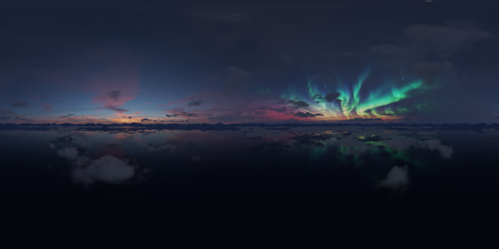 Night Twilight Aerial Aurora Sky | Nighttime Environments HDRis ...