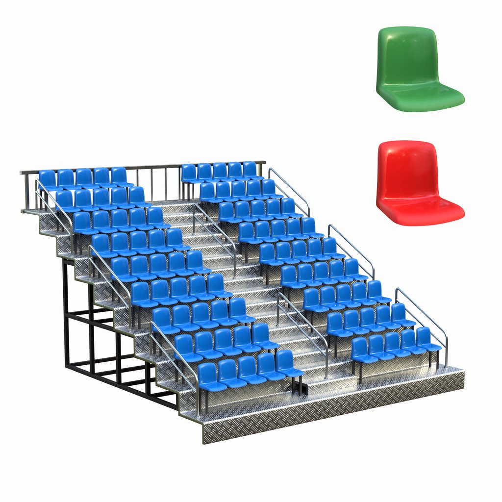 BlenderKit | Download the Stadium Bleacher - 3 Seat Colors model