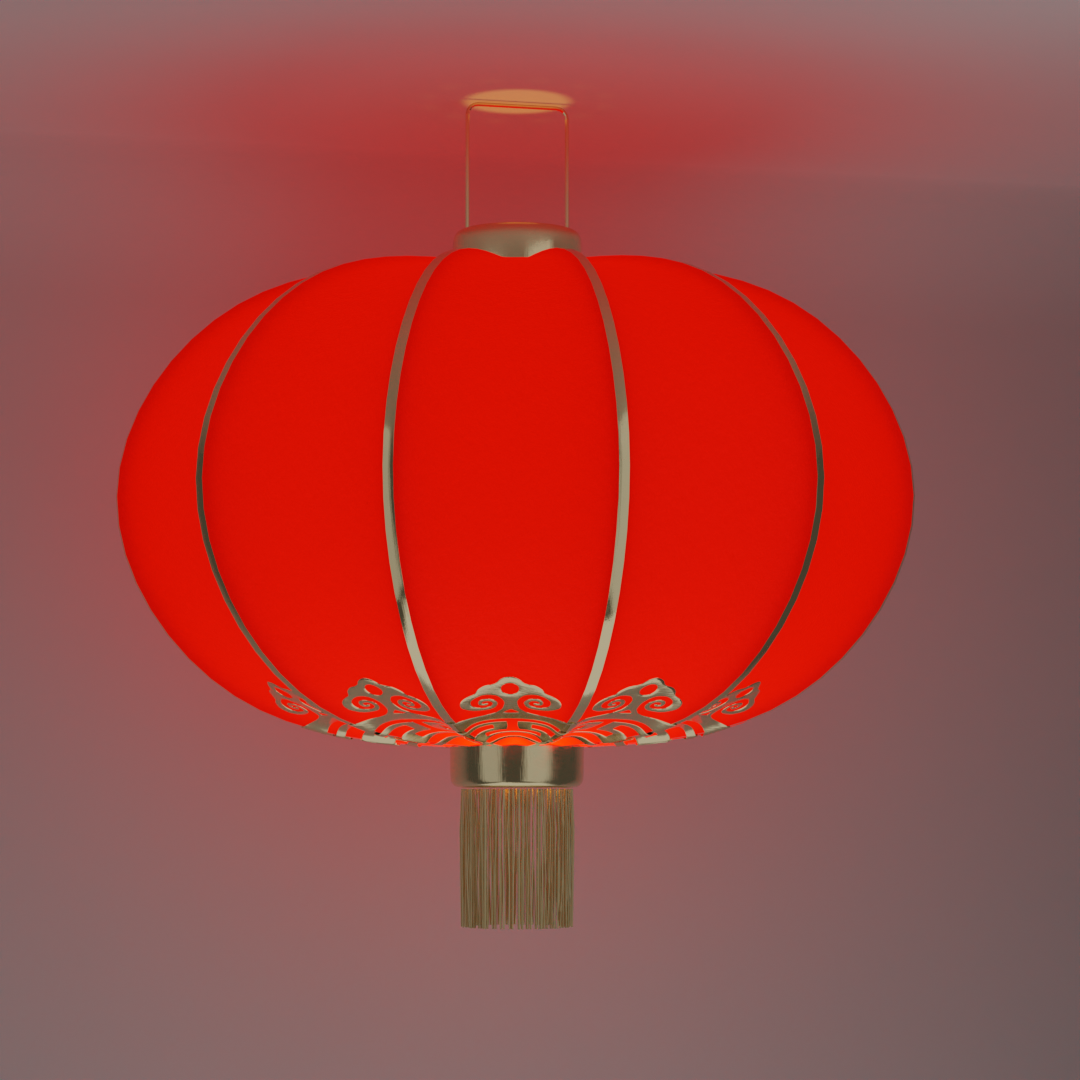 Lantern Red Chinese Lamp | Ceiling Lights models | BlenderKit