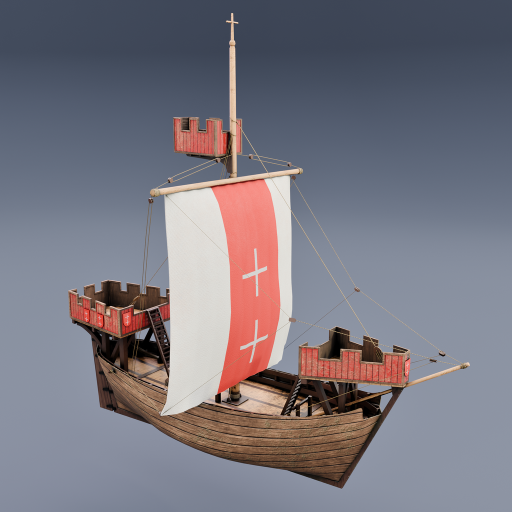 Medieval Hanseatic Cog- Gdansk | Ships models | BlenderKit