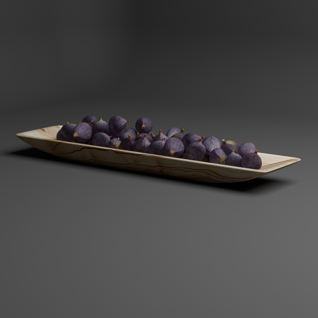 Wooden Bowl with Fresh Figs | Fruit & Vegetables models | BlenderKit