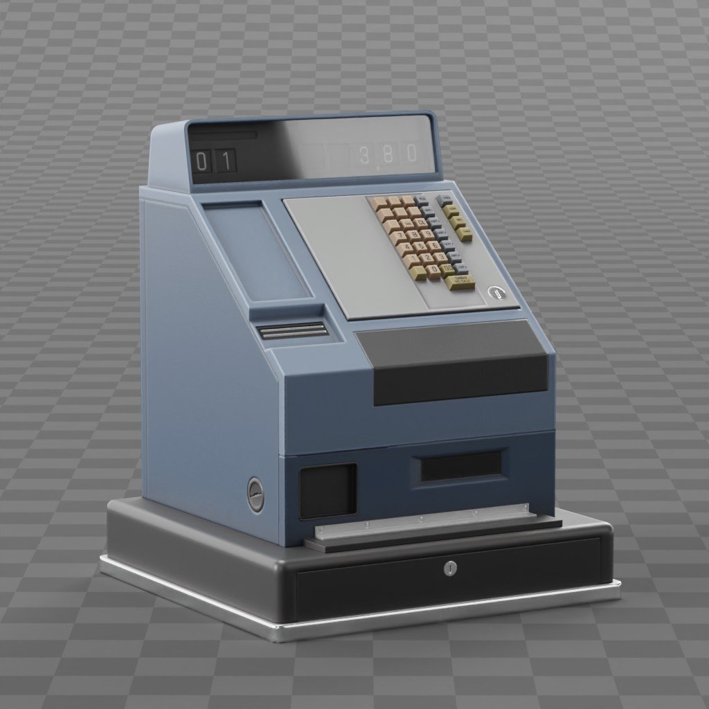Vintage Cash Register | Interior Decorations models | BlenderKit