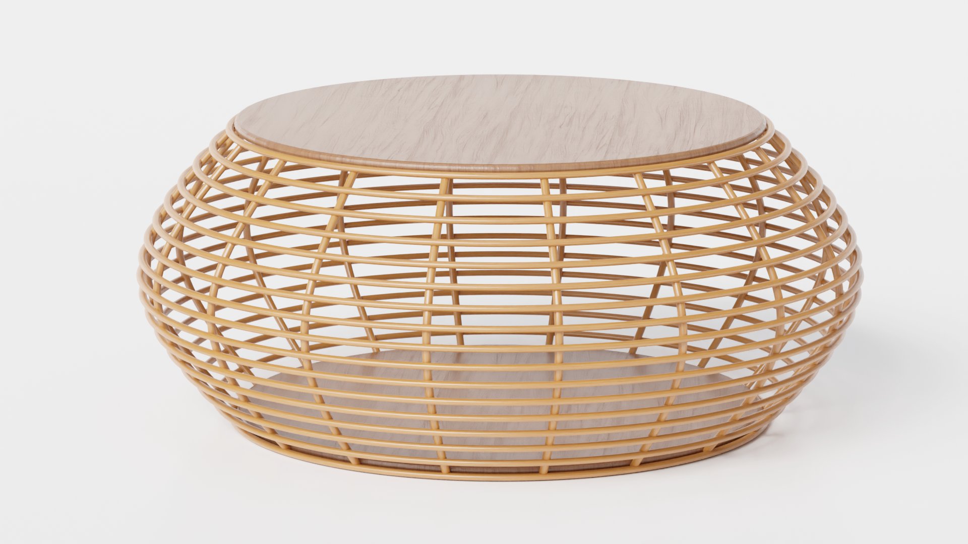 Rattan Coffee Table | Tables models | BlenderKit