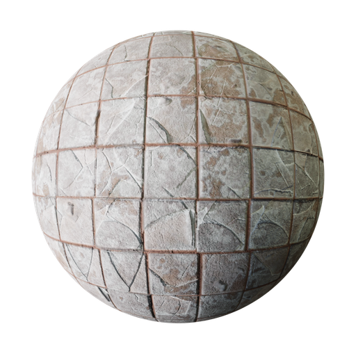 White cracked Square tiles | FREE tiles materials | BlenderKit