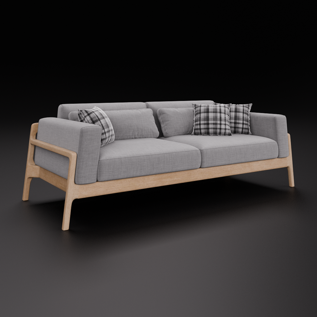 Sofa Fawn 3-Seater | Sofas models | BlenderKit