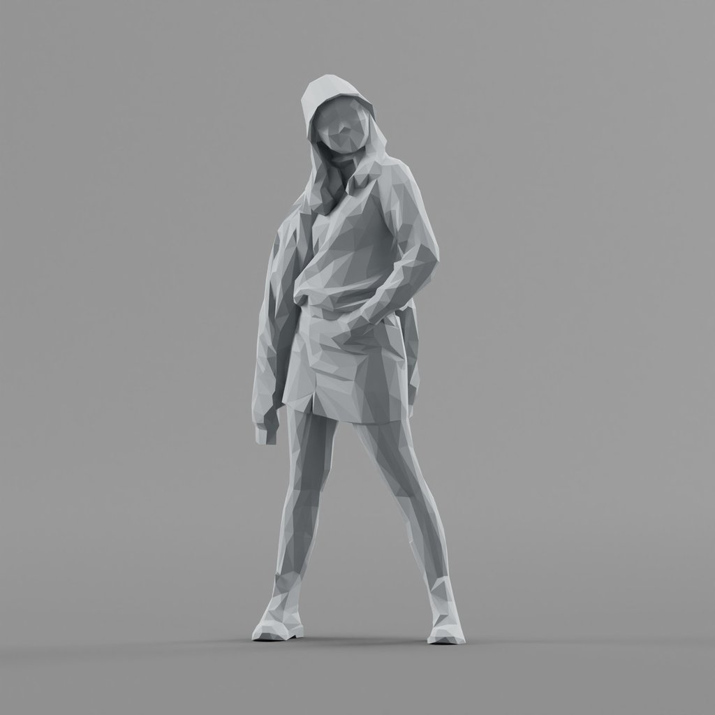 Lowpoly Female Standing | Women models | BlenderKit