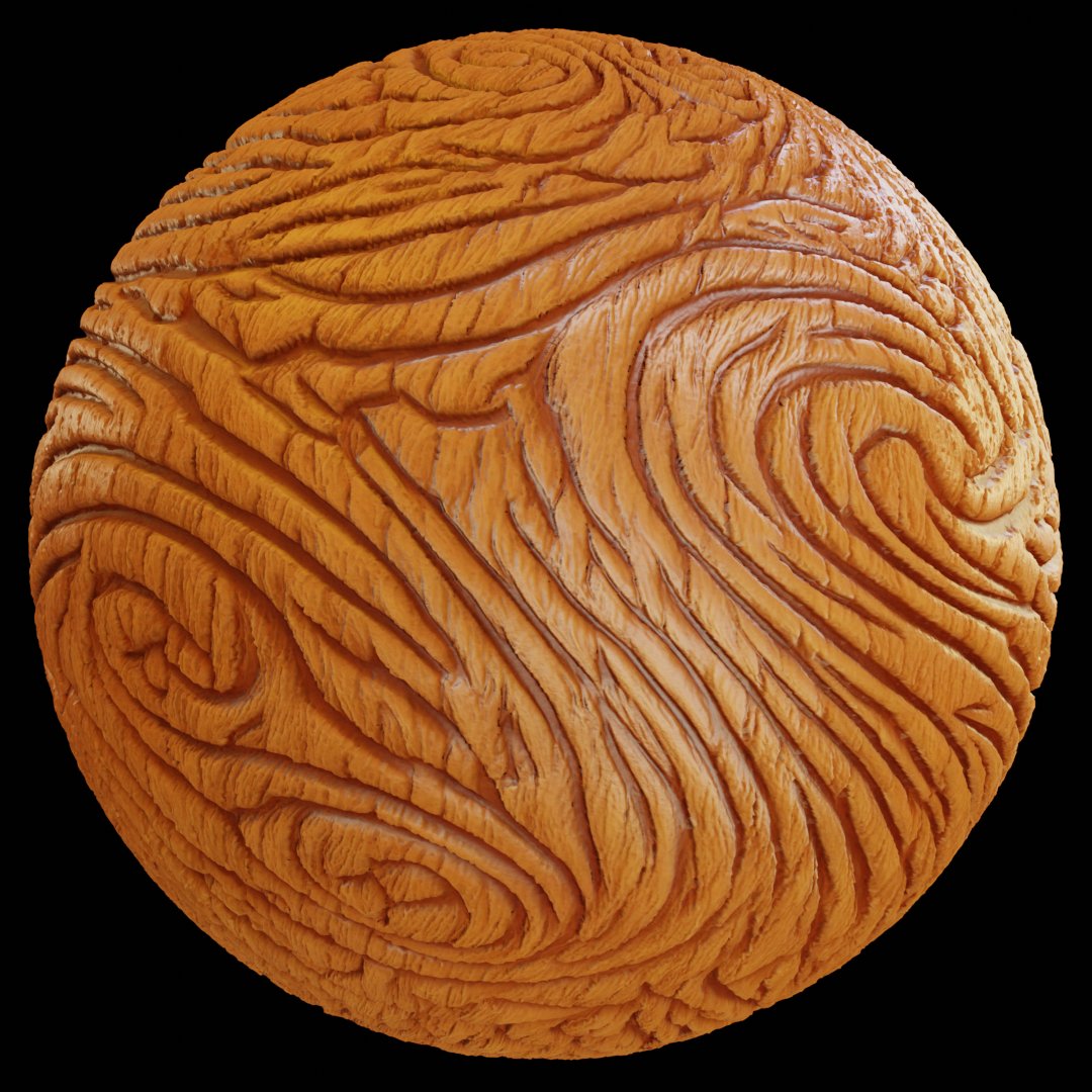 Fantasy Incarved Wood 5 | FREE wood materials | BlenderKit