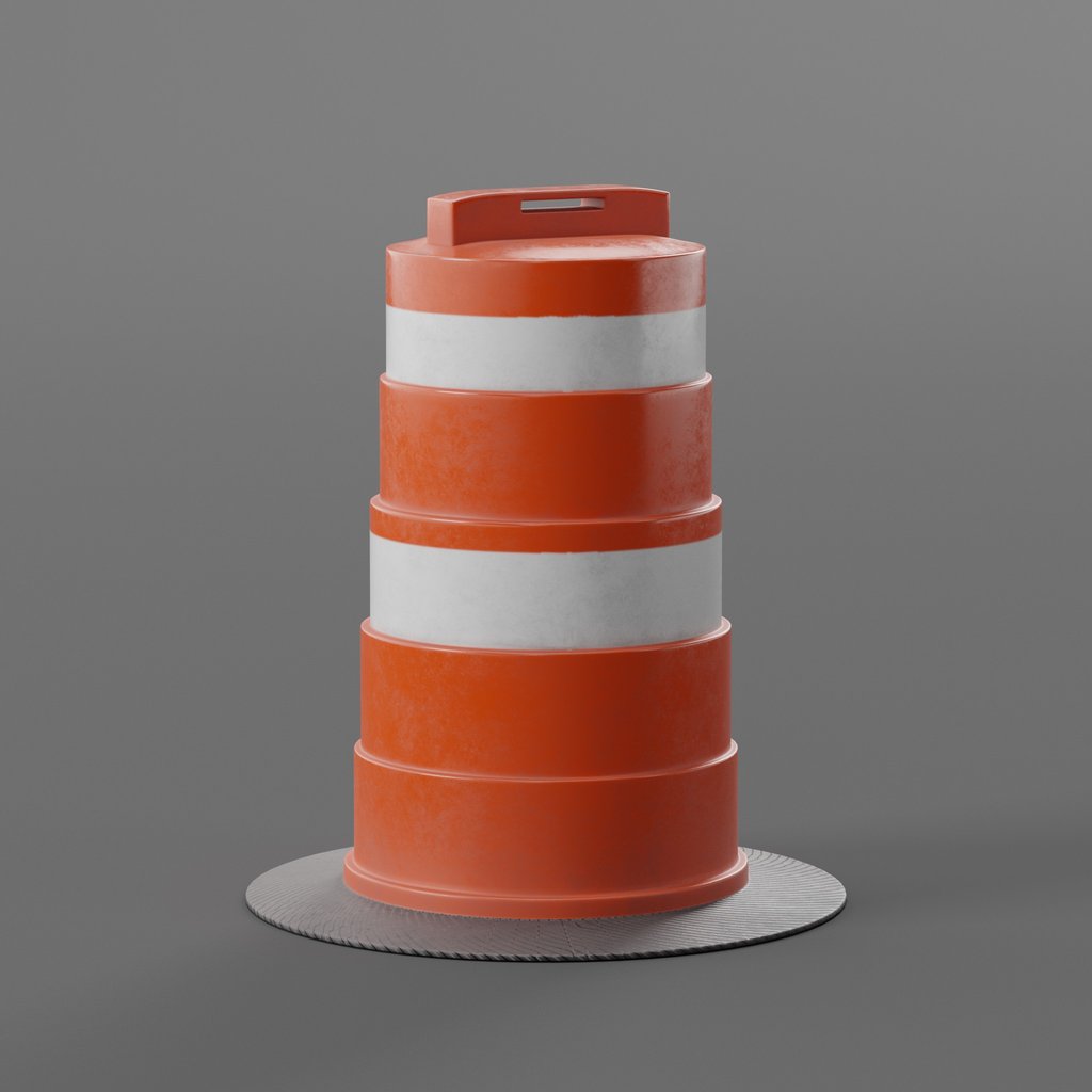Construction Road Barrel | Urban Environment models | BlenderKit