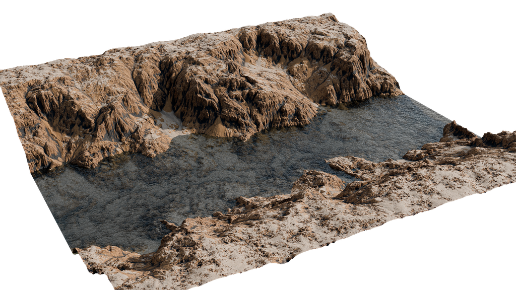 Desert valley mountains landscape | Terrains models | BlenderKit